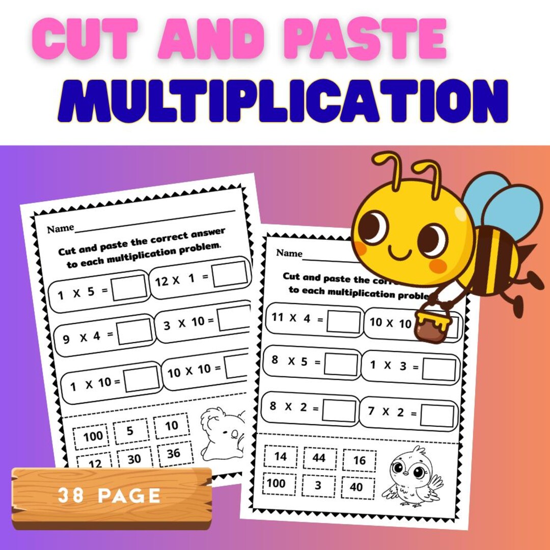 Multiplication Cut and Paste Worksheets | 228 Multiplication Questions ...