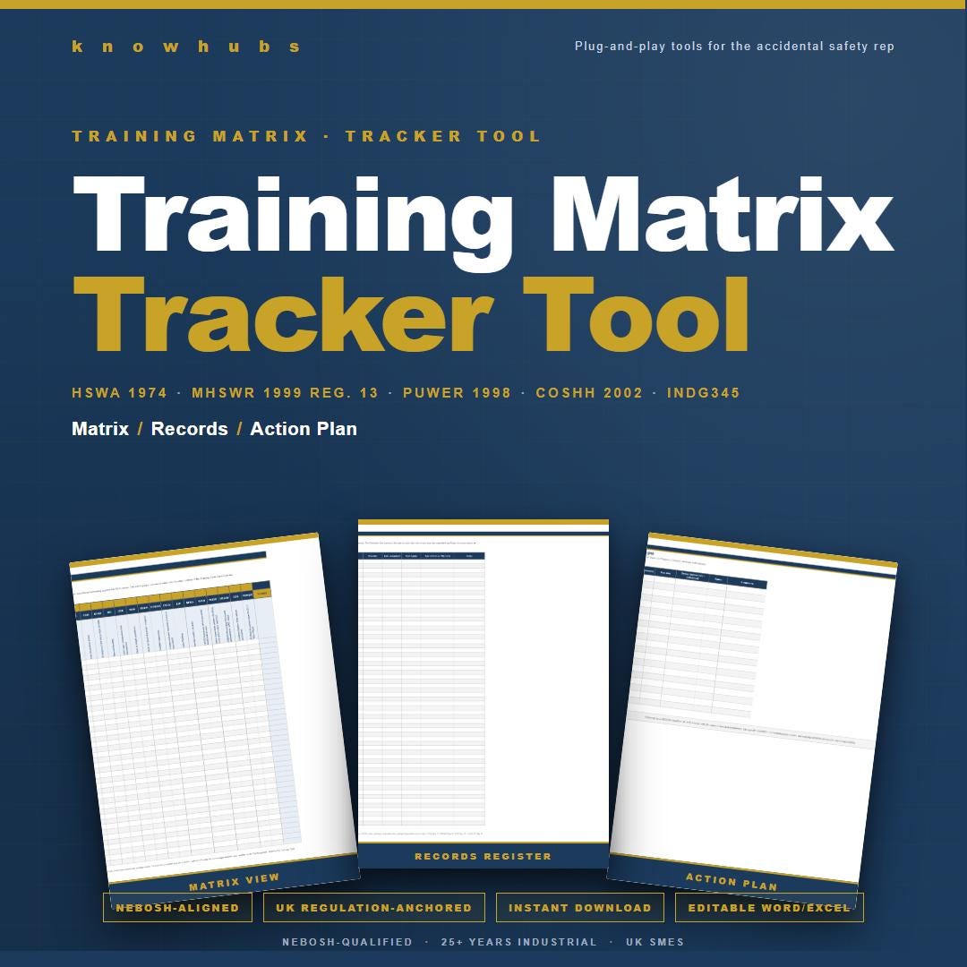 UK Training Matrix Excel Tracker | NEBOSH Aligned, Regulation Anchored ...