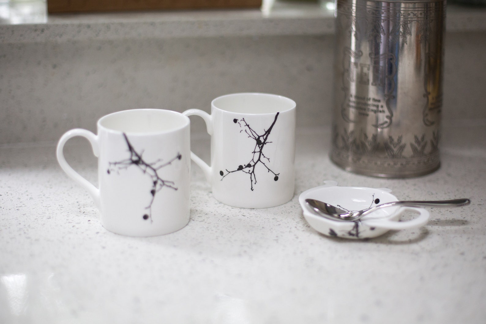 Twig Bone China Tea Bag Tidy, London Plane Tree, Teaspoon Rest, Tea ...