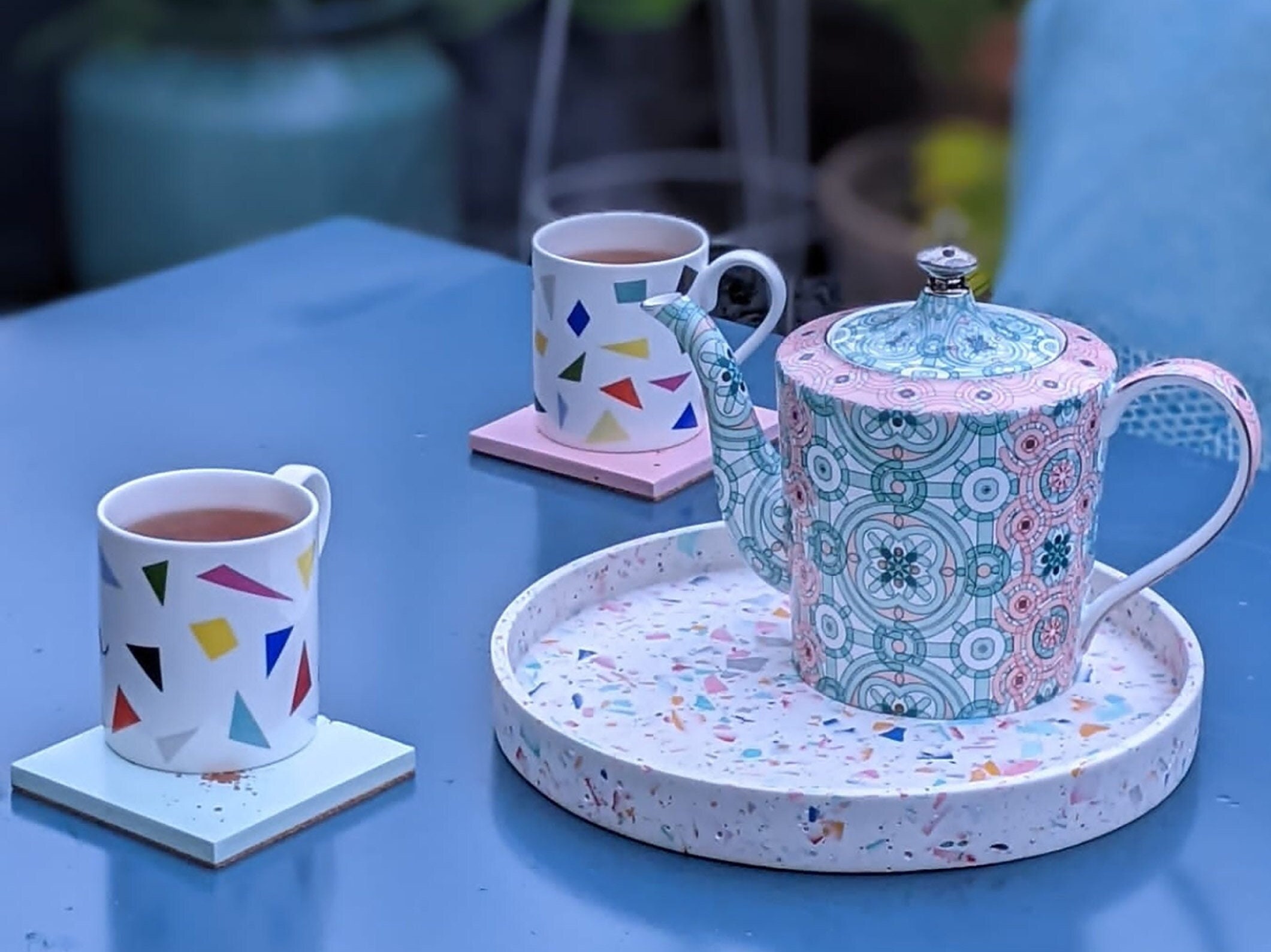 Confetti Bone China Mug, Cut Outs, Colour Block, Geometric Shapes ...