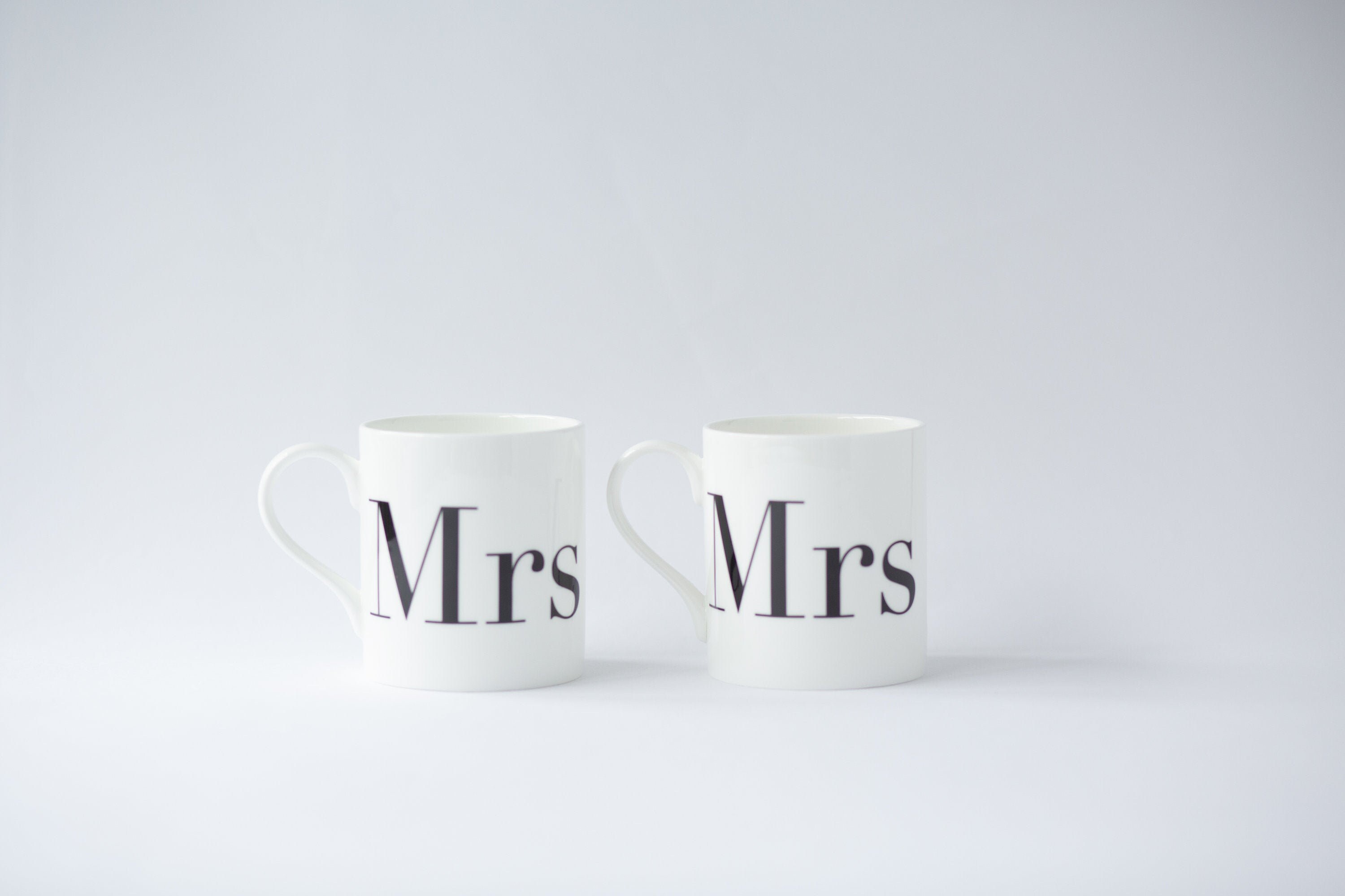 Mrs & Mrs Bone China Mug Set Mrs and Mrs Mug Set Hers and - Etsy