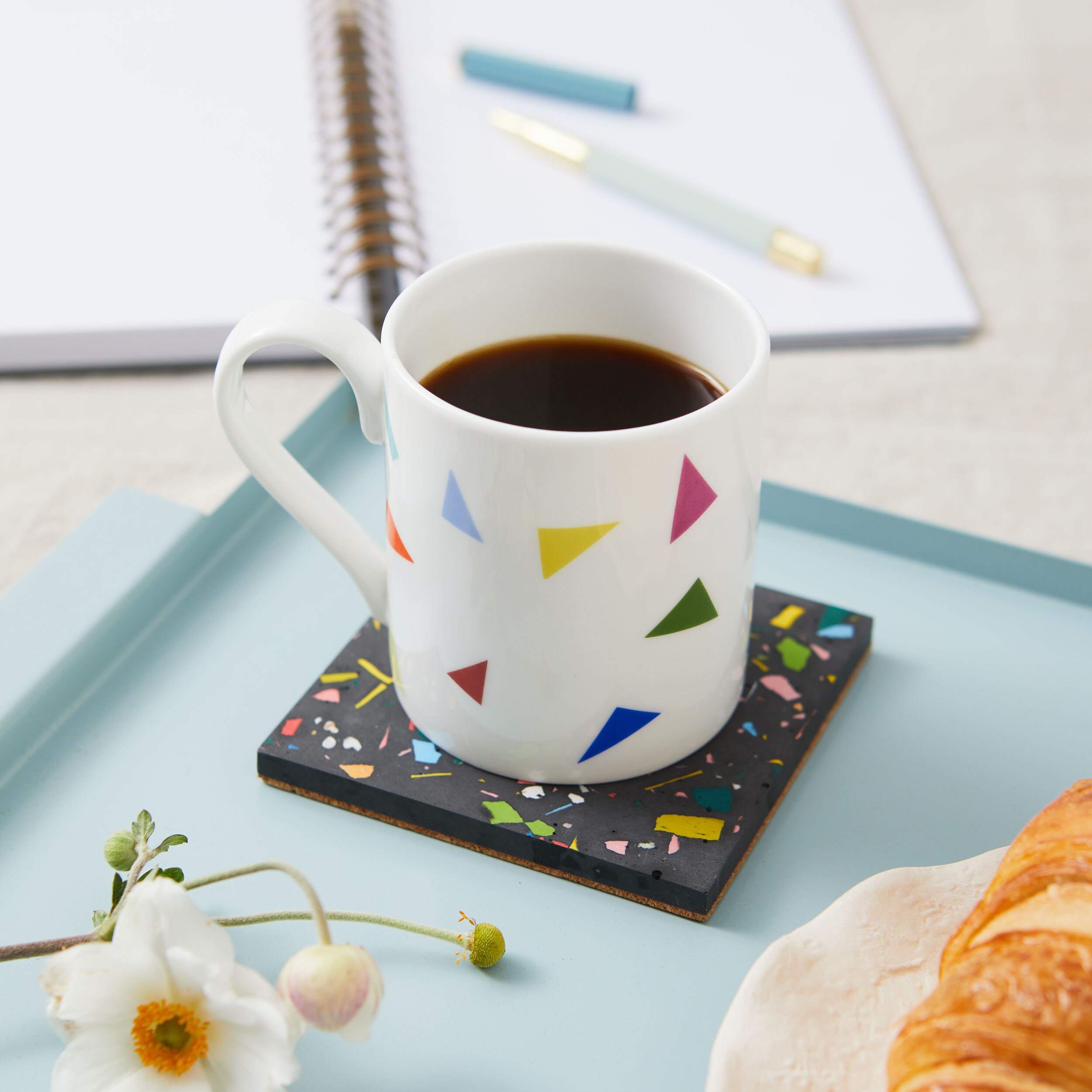 Confetti Bone China Mug, Cut Outs, Colour Block, Geometric Shapes ...