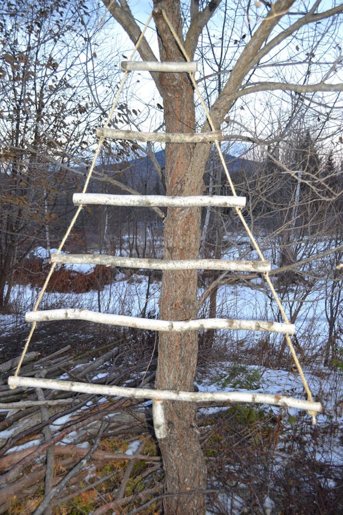 Birch Log Hanging Christmas Tree - Etsy