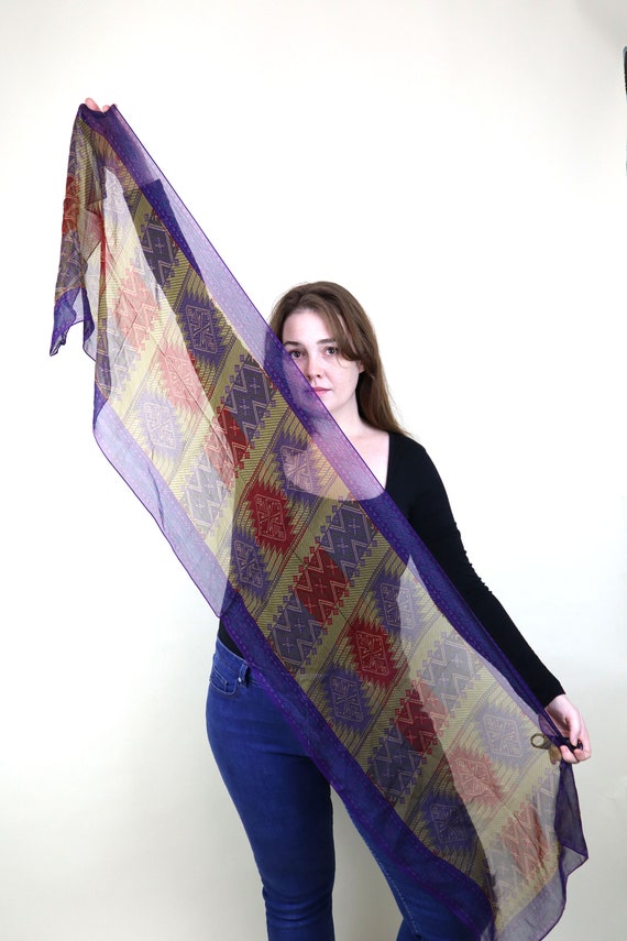 Vintage scarf Ann Taylor printed - Gem