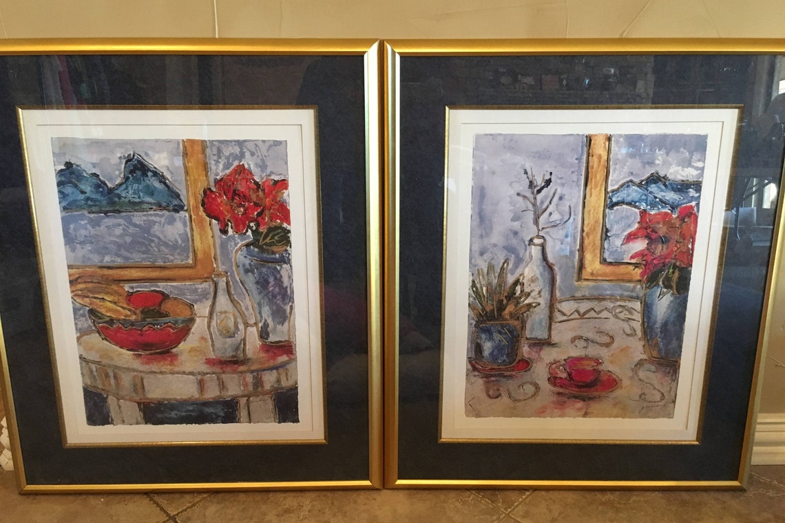 Joyce Combs Lithograph Print SET: European Holiday Still Life, Gold ...