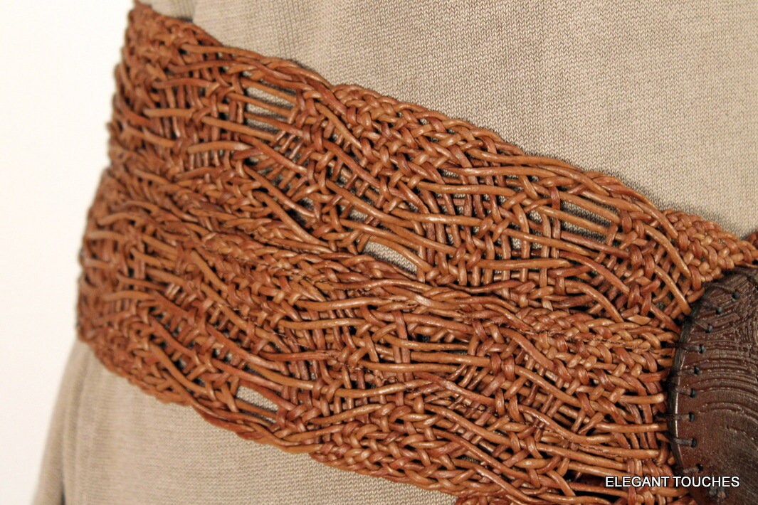 Vintage Susan Riedweg Braided Leather Wide Belt Small Medium Womens ...