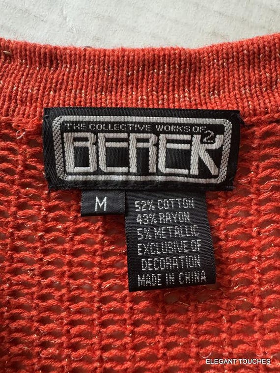 Vintage The Collective Works of BEREK 2 Orange Sweate… - Gem