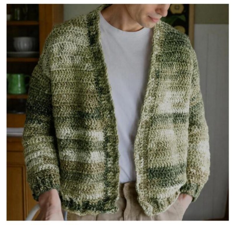 Cozy Unisex Crochet Cardigan Pattern | Easy Striped Textured Sweater ...