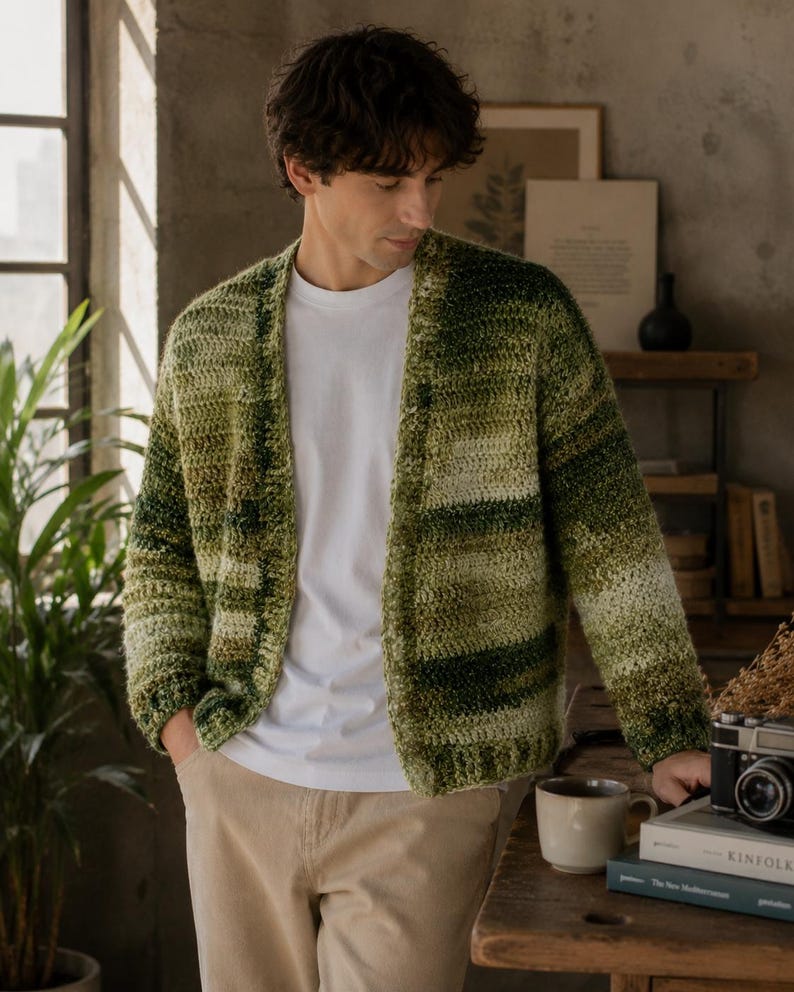 Cozy Unisex Crochet Cardigan Pattern | Easy Striped Textured Sweater ...