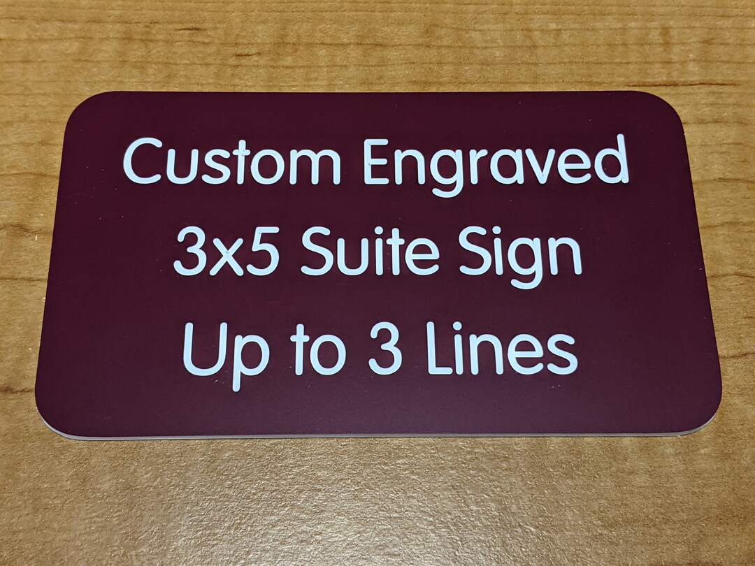 Custom Engraved 3x5 Burgundy Office Sign Name Plate Personalized Wall ...