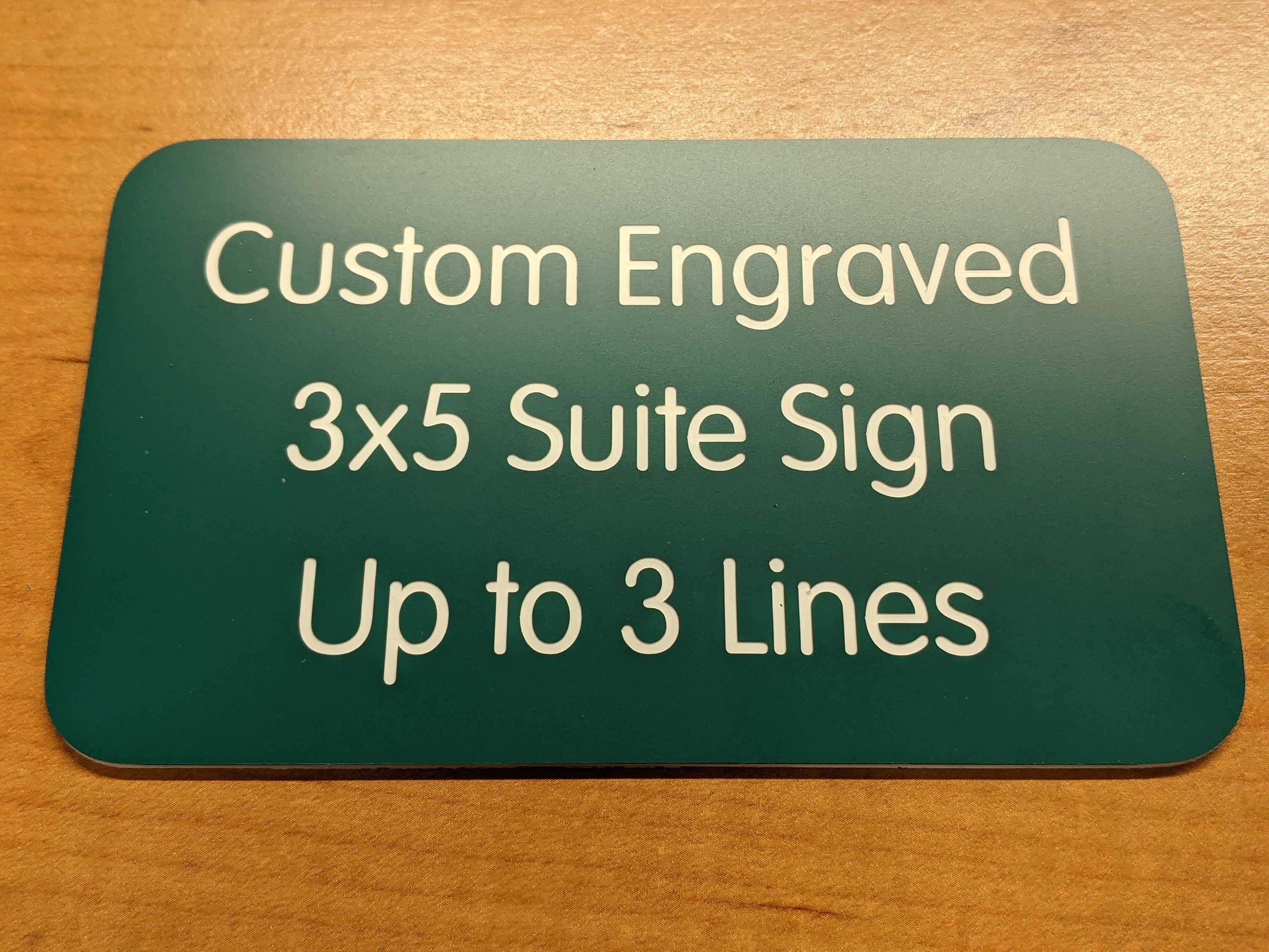 Custom Engraved 3x5 Dark Green Office Sign Name Plate Personalized Wall ...