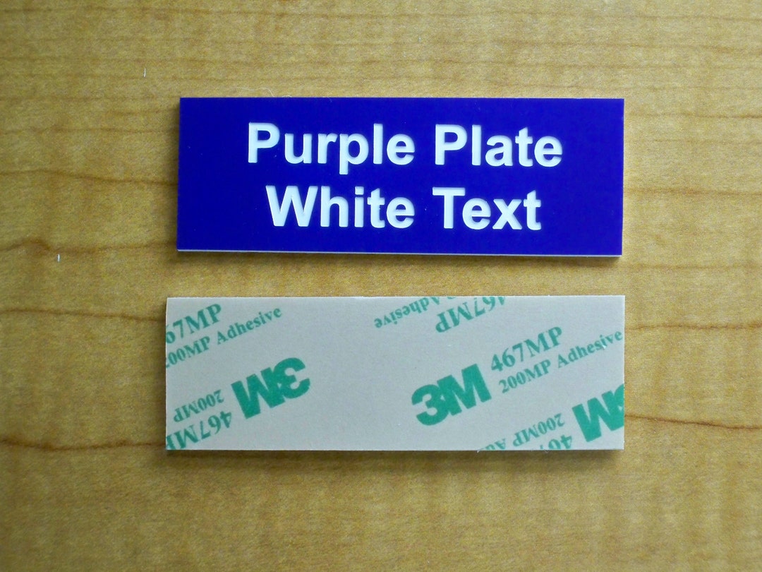 Custom Engraved 1x3 Purple Plate W/ Adhesive Backing | Personalized ...