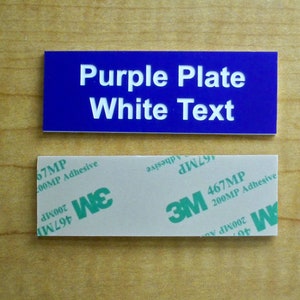 Custom Engraved 1x3 Purple Plate W/ Adhesive Backing | Personalized ...