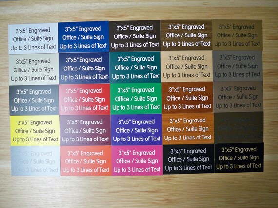 Custom Engraved 3x5 Office Sign 25 Color Choices | Etsy