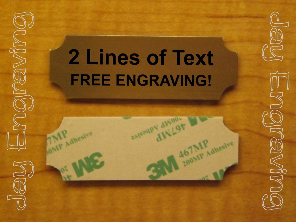 Custom Engraved 1x3 Gold Plate Adhesive Backing | Etsy