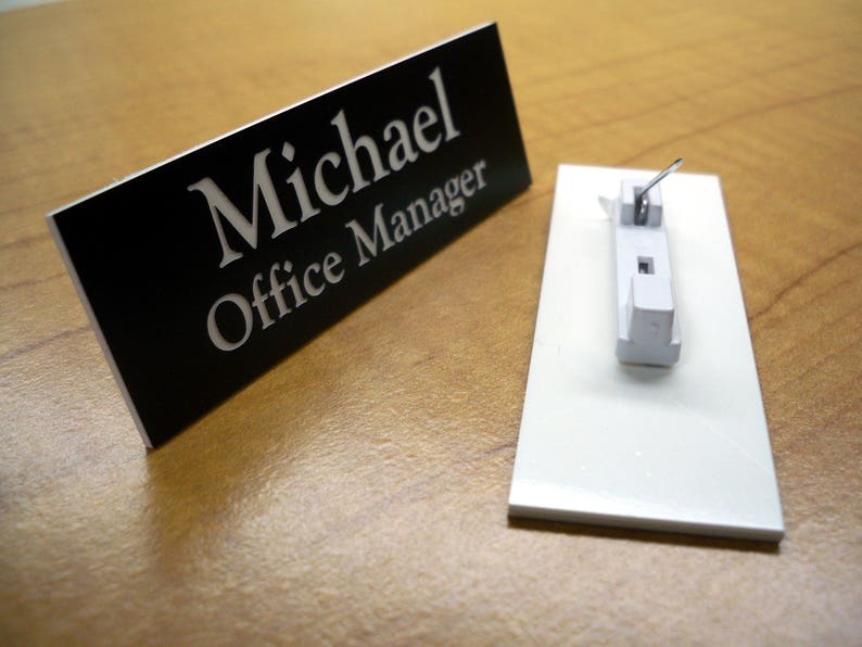 Custom Engraved 1x3 Employee ID Name Tag | Badge With Pin or Magnetic ...