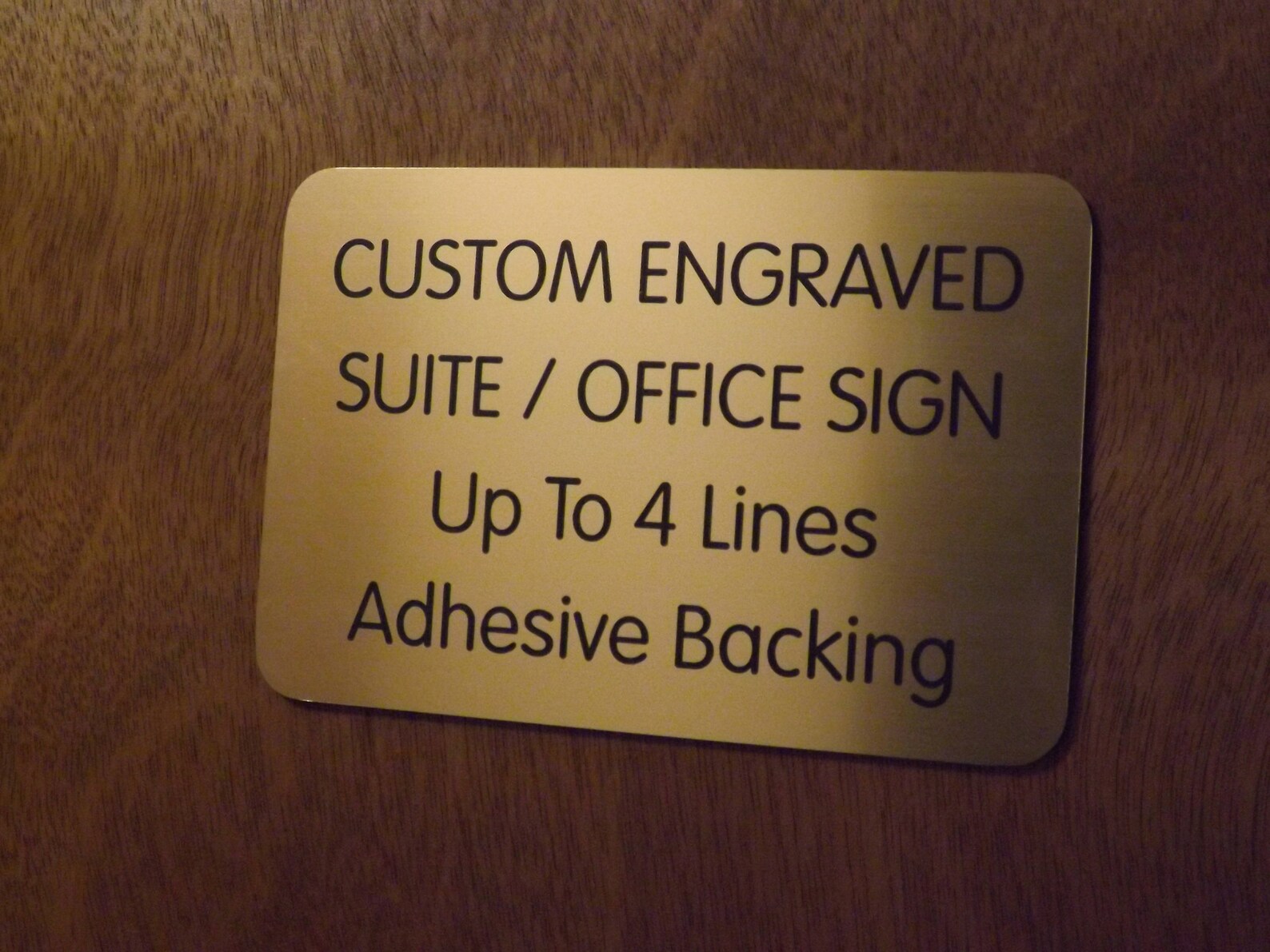 Custom Engraved 4x6 Brushed Gold Office Sign Personalized | Etsy