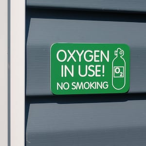 OXYGEN IN USE Engraved 3x5inch Front Door Sign | House Wall Siding ...