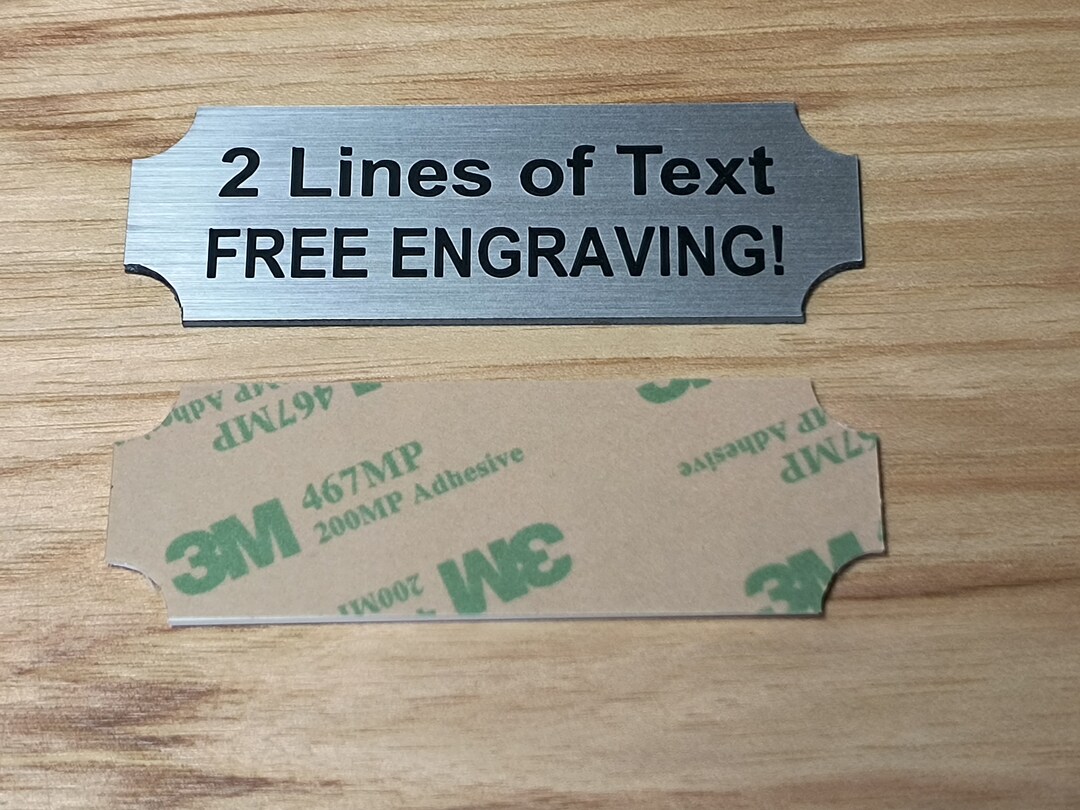 Custom Engraved 1x3-inch Brushed Silver Plate With Adhesive Backing ...