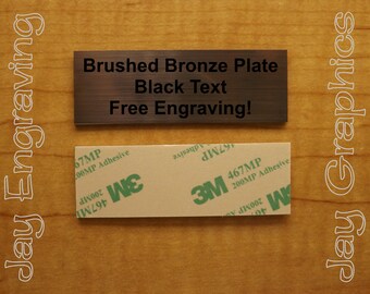 Custom Engraved 1x3 Silver Plate Adhesive Backing | Etsy