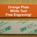 Custom Engraved 1x3 Orange Plate W/ Adhesive Backing | Personalized ...