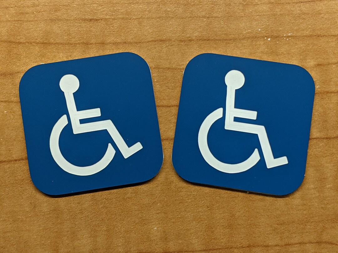 Pair - Engraved 2x2 Handicap Symbol Sign Plaques Plates Tag ...