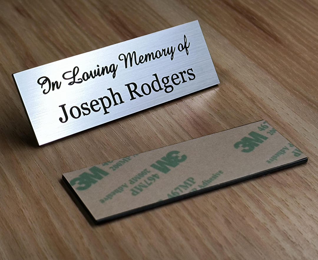 Custom Engraved 2x6 Brushed Silver in Loving Memory of Name Plate ...