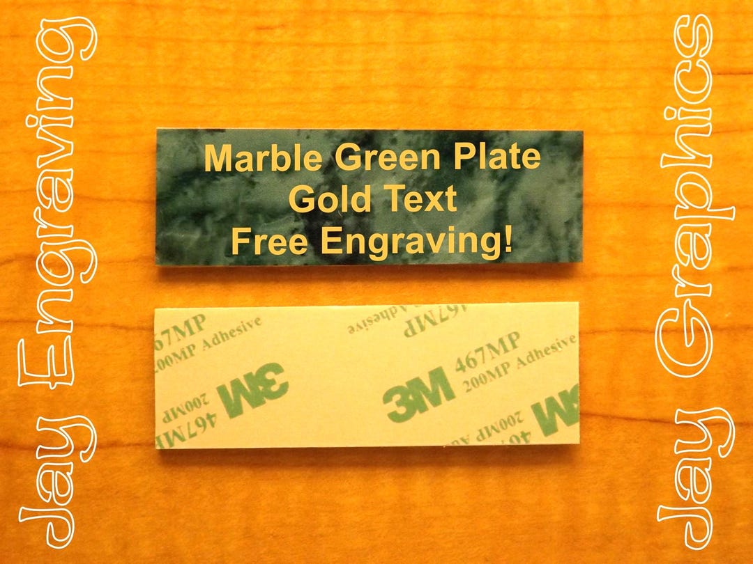 Custom Engraved 1x3 Marble Green, Red or Blue Plate W/ Adhesive Backing ...