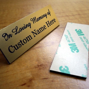 In Loving Memory of ~ Custom Engraved 1x3 Brushed Gold Finish Name ...