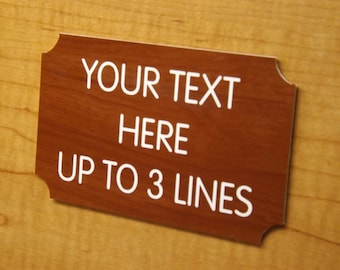 Custom Engraved 3x5 Office Sign Cherry Wood-grain Name Plate - Etsy