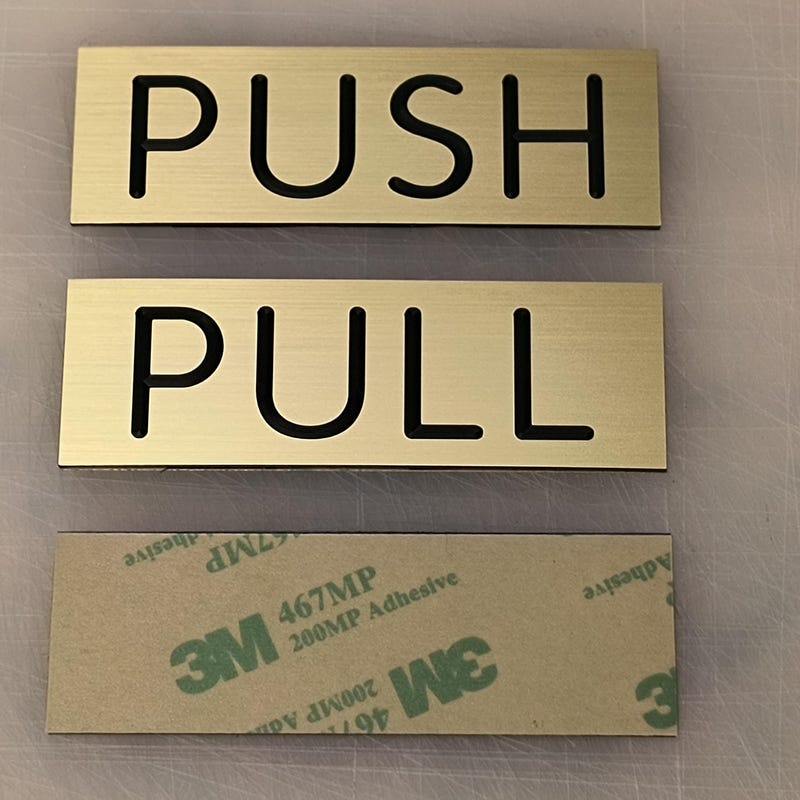 Black Push Door Plate - Etsy