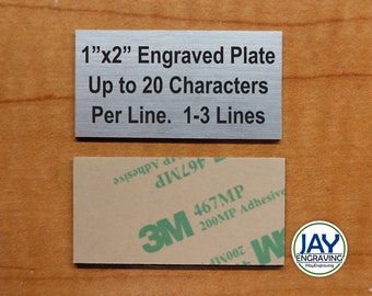 Custom Engraved 1x2 1x3 or 1x4 Brushed Silver Plate W/ | Etsy