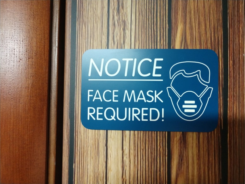 Notice Face Mask Required Engraved 3x5inch Office Wall Door - Etsy