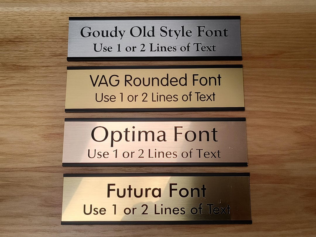 Custom Engraved 2x8 Name Plate With Black Wall Mounted Metal Holder ...