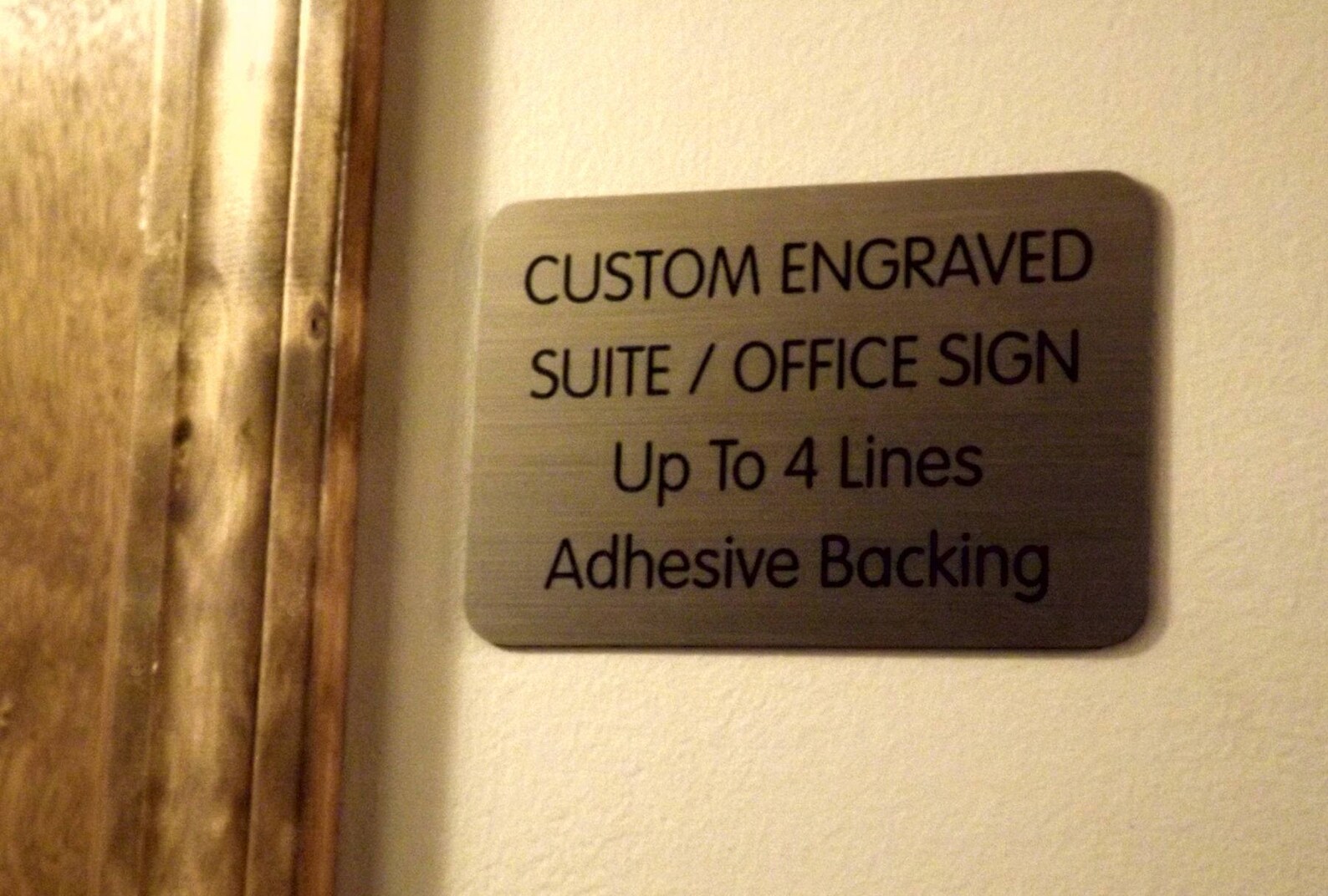 Custom Engraved 4x6 Brushed Bronze Office Sign Personalized | Etsy