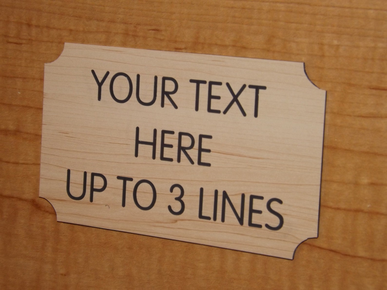 Custom Engraved 3x5 Office Sign | Birch Wood-grain Name Plate ...