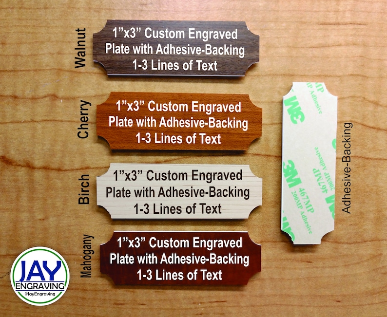 Custom Engraved 1x3 Woodgrain Plaque | Home Office Desk Sign Placard ...