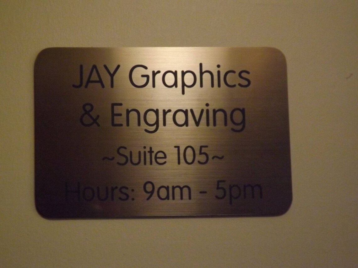 Custom Engraved 4x6 Brushed Bronze Office Sign Personalized | Etsy