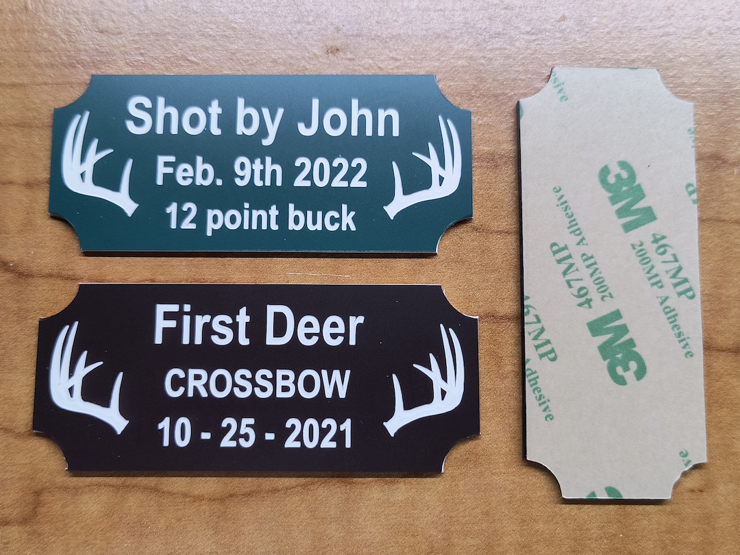 Custom Engraved Buck Plaque With Antlers | Pine Green or Dark Brown ...