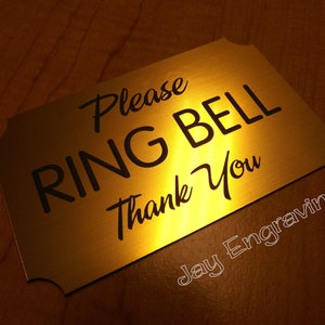 Engraved Please Ring Bell 3x5 Door or Wall Mounted Sign Plaque | Front ...