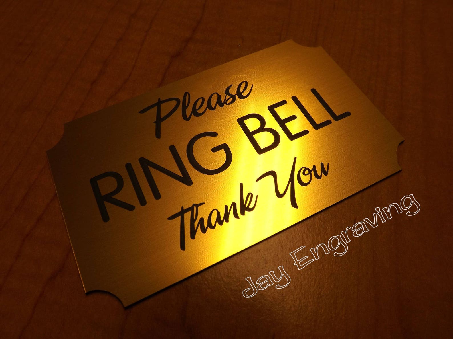 Engraved PLEASE RING BELL 3x5 Door Sign Brushed Gold - Etsy