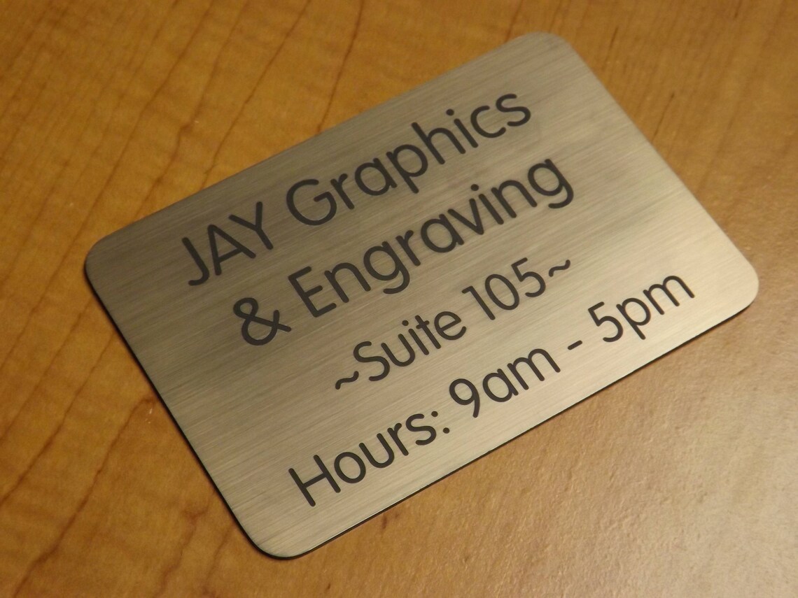 Custom Engraved 4x6 Brushed Bronze Office Sign Personalized | Etsy