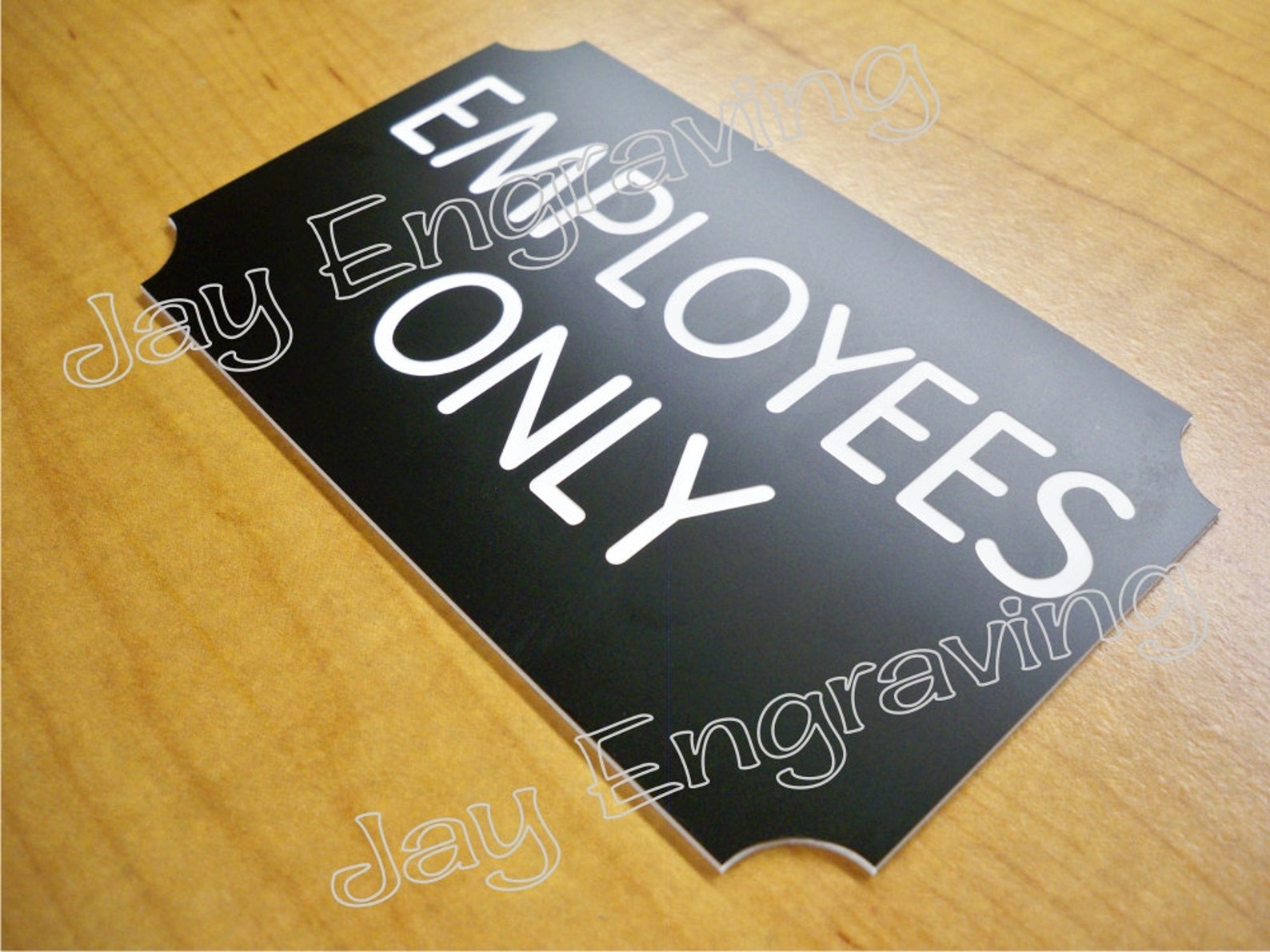 Engraved EMPLOYEES ONLY 3x5 Door Sign Black Name Plate | Etsy