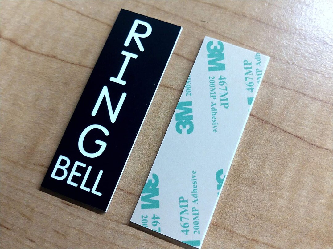 Engraved 3x1 Vertical RING BELL Doorbell Sign With Adhesive Backing ...