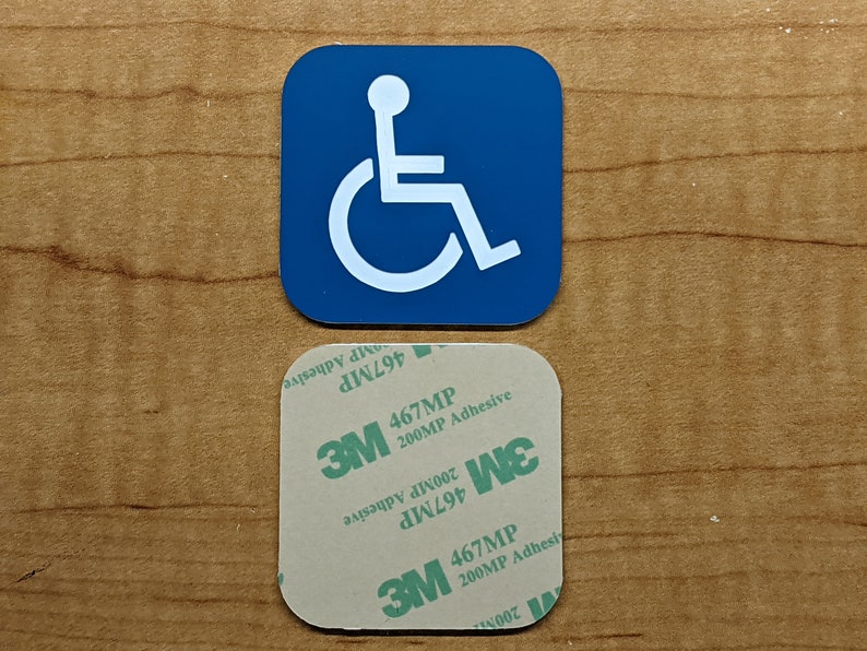 Pair Engraved 2x2 Handicap Symbol Sign Plaques Plates Tag - Etsy