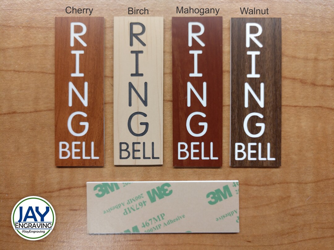 Engraved 3x1 Vertical RING BELL Doorbell Sign | Adhesive Backed Plaque ...
