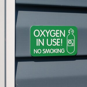 Engraved OXYGEN IN USE Front Door Sign | 3x5-inch House Wall Siding ...