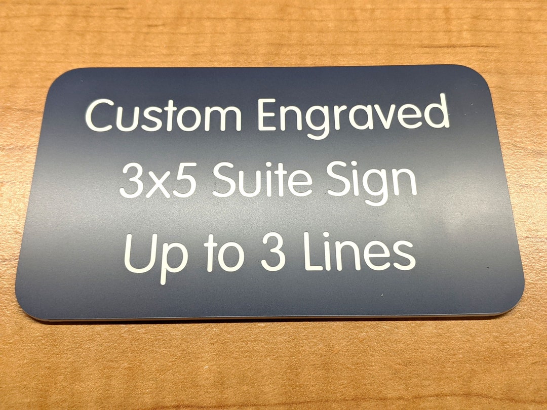 Custom Engraved 3x5 Navy Blue Office Sign | Name Plate Personalized ...
