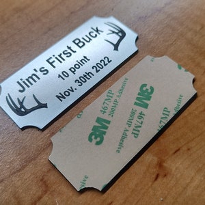 Custom Engraved Buck Plaque With Antlers Gold Silver Copper Bronze Tone ...