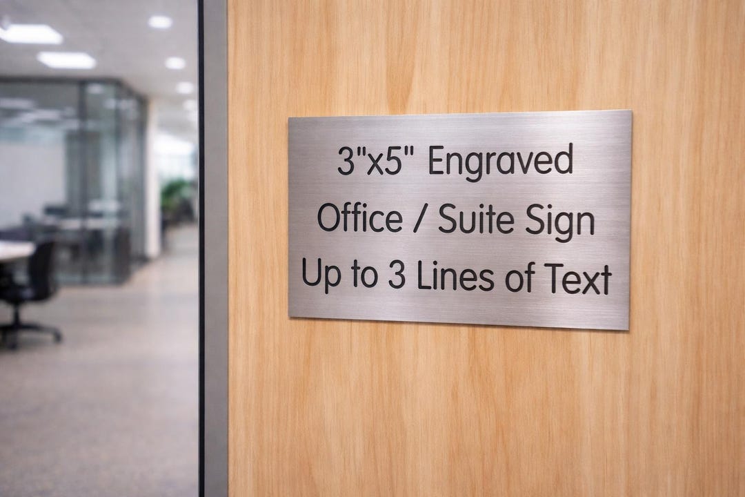 Custom Engraved 3x5 Brushed Finish Office Wall Sign | Name Plate ...